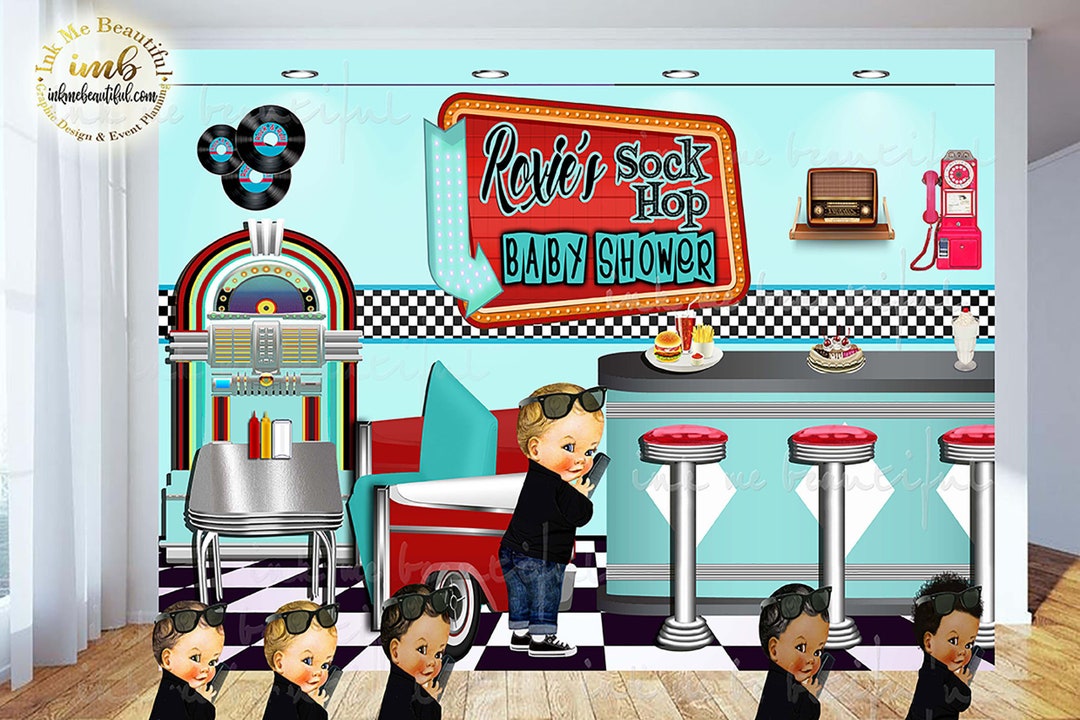 DIGITAL FILE 50's Diner, Retro Diner Backdrop, 1950's Drive in American ...