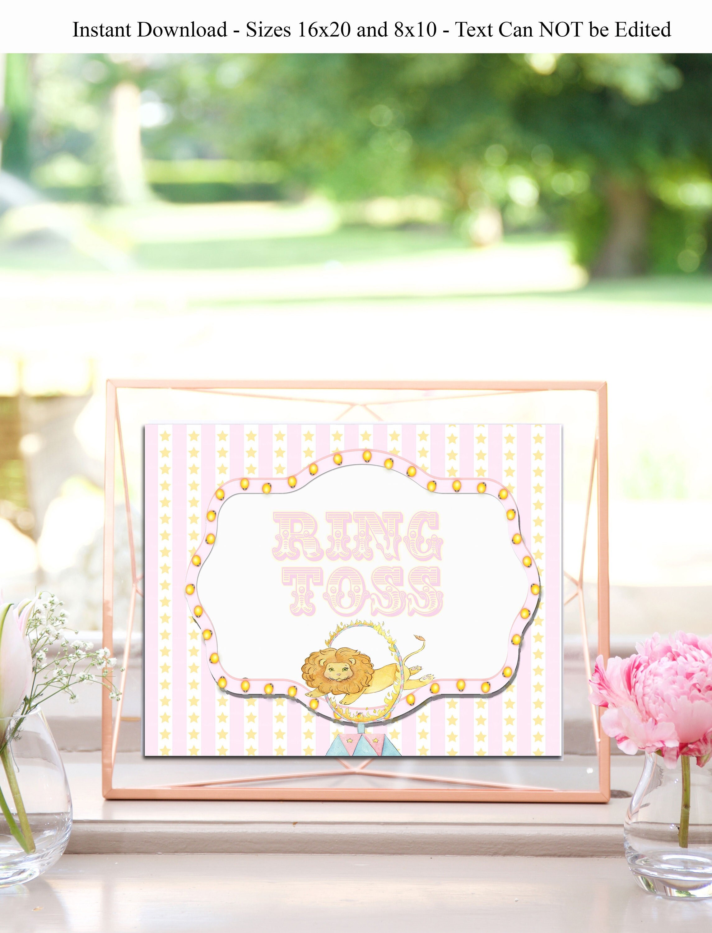 PRINTABLE Ring Toss Sign | Pink Circus State Fair | Amusement Park ...