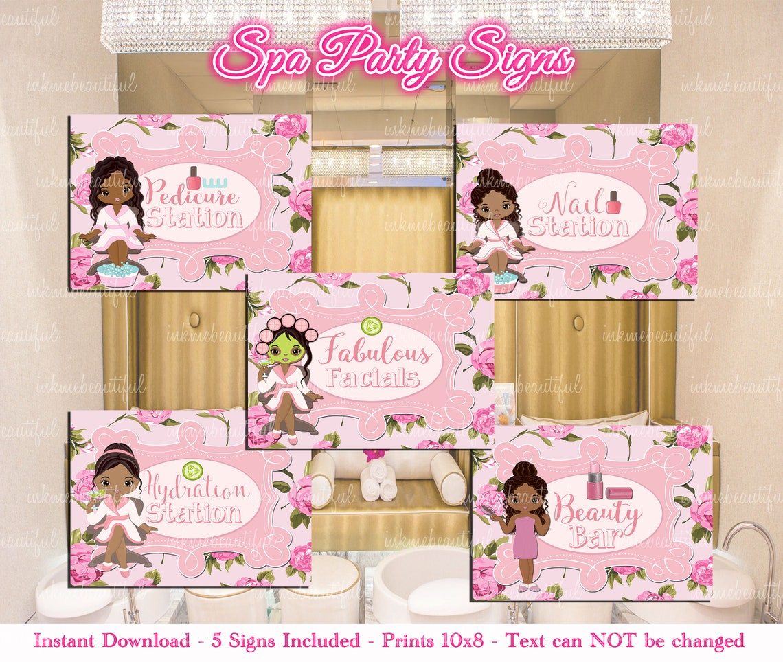 PRINTABLE Spa Sign Beauty Bar Sign 8x10 Pamper Party - Etsy