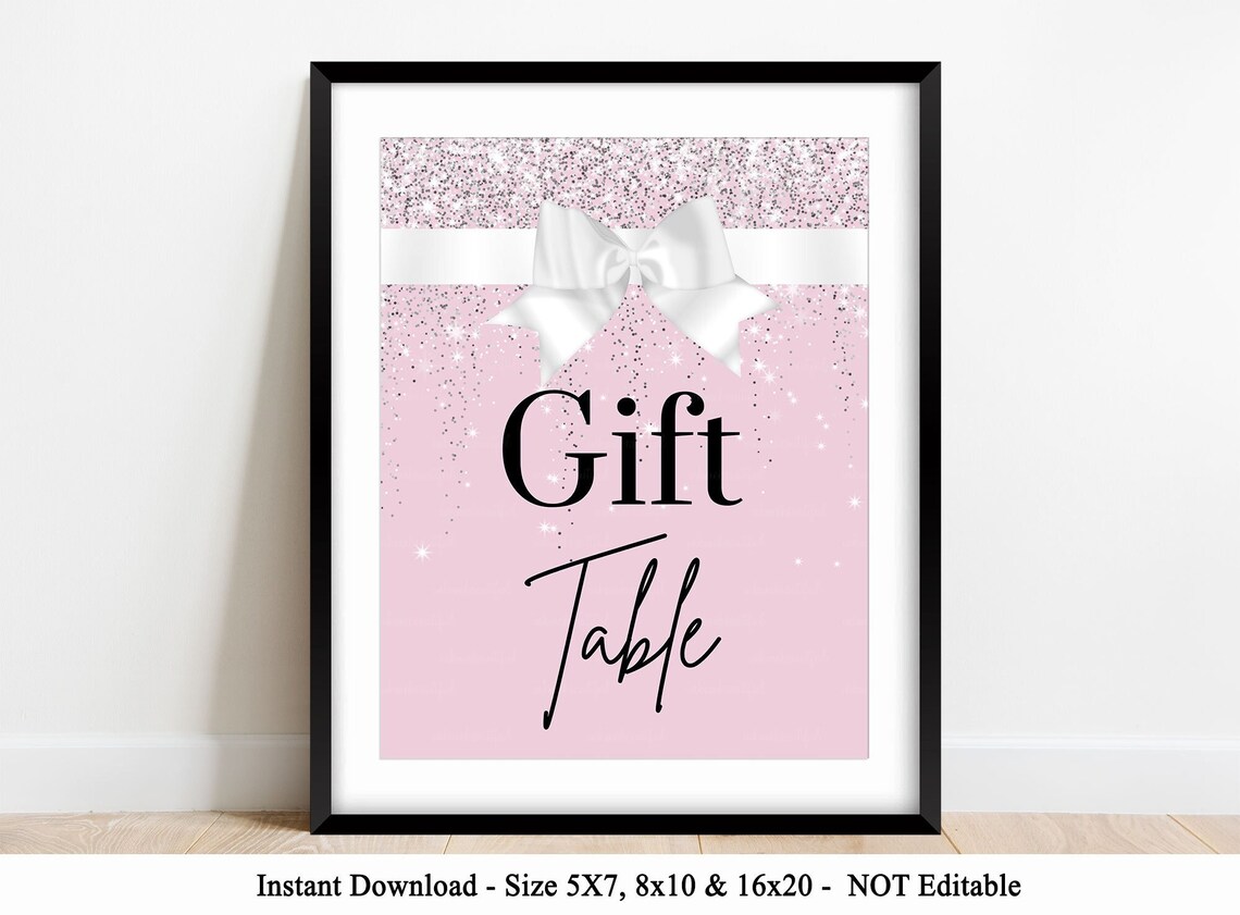 PRINTABLE Gift Table Sign | Pink Paris Theme | Parisian Theme | Baby ...
