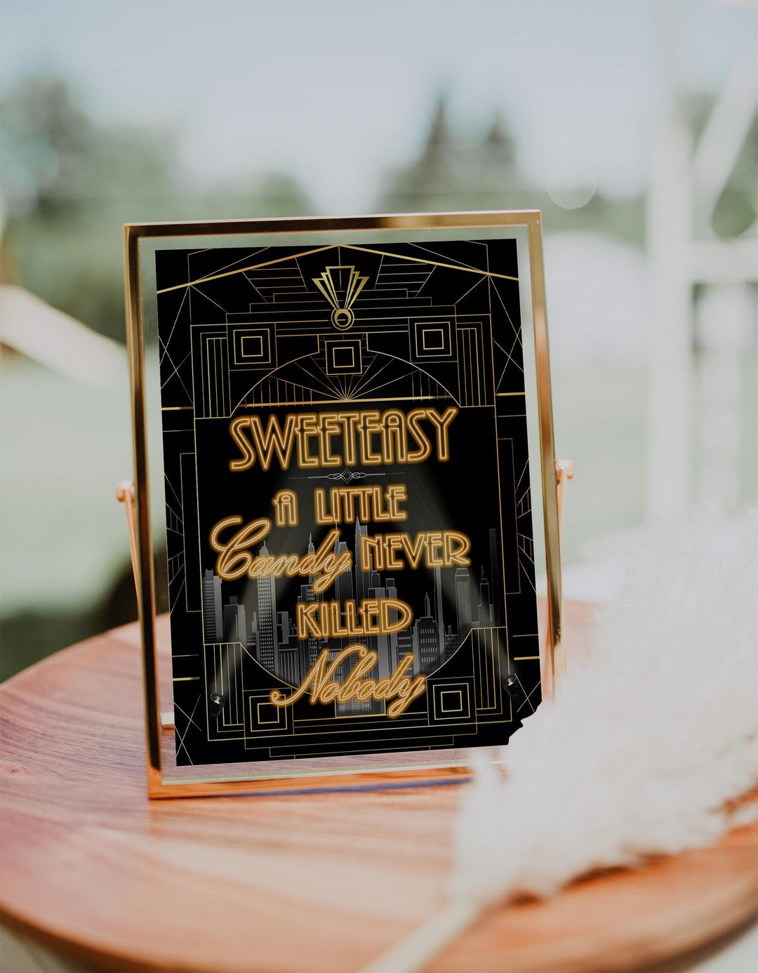 PRINTABLE Sweeteasy Candy Sign,gatsby Party Decoration, Roaring 20s Art ...