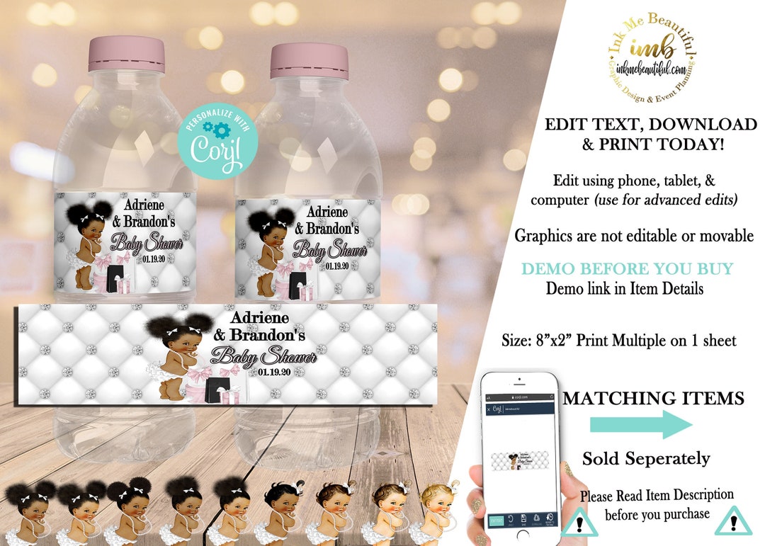 EDITABLE | Pink Paris Water Bottle Label | Paris Theme | Baby Shower ...