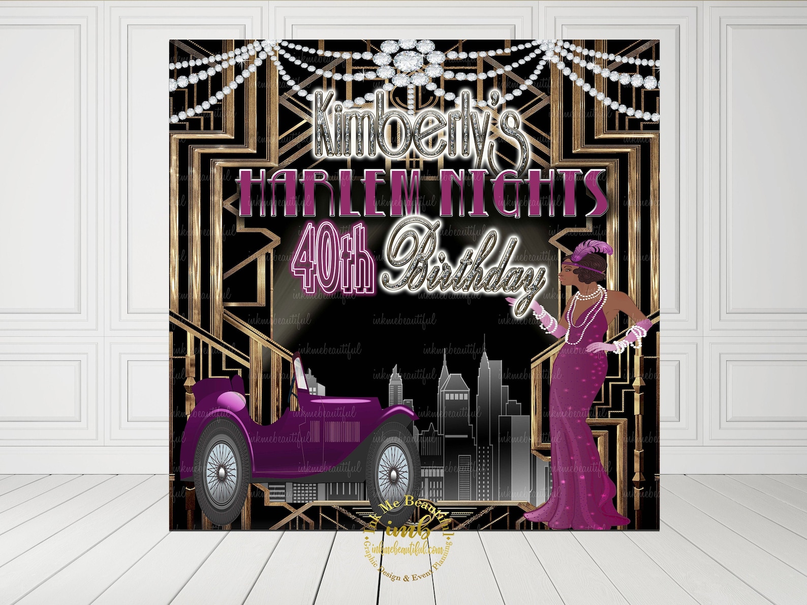 PRINTABLE Great Gatsby, Harlem Theme, Purple and Gold Roaring 20s, A ...