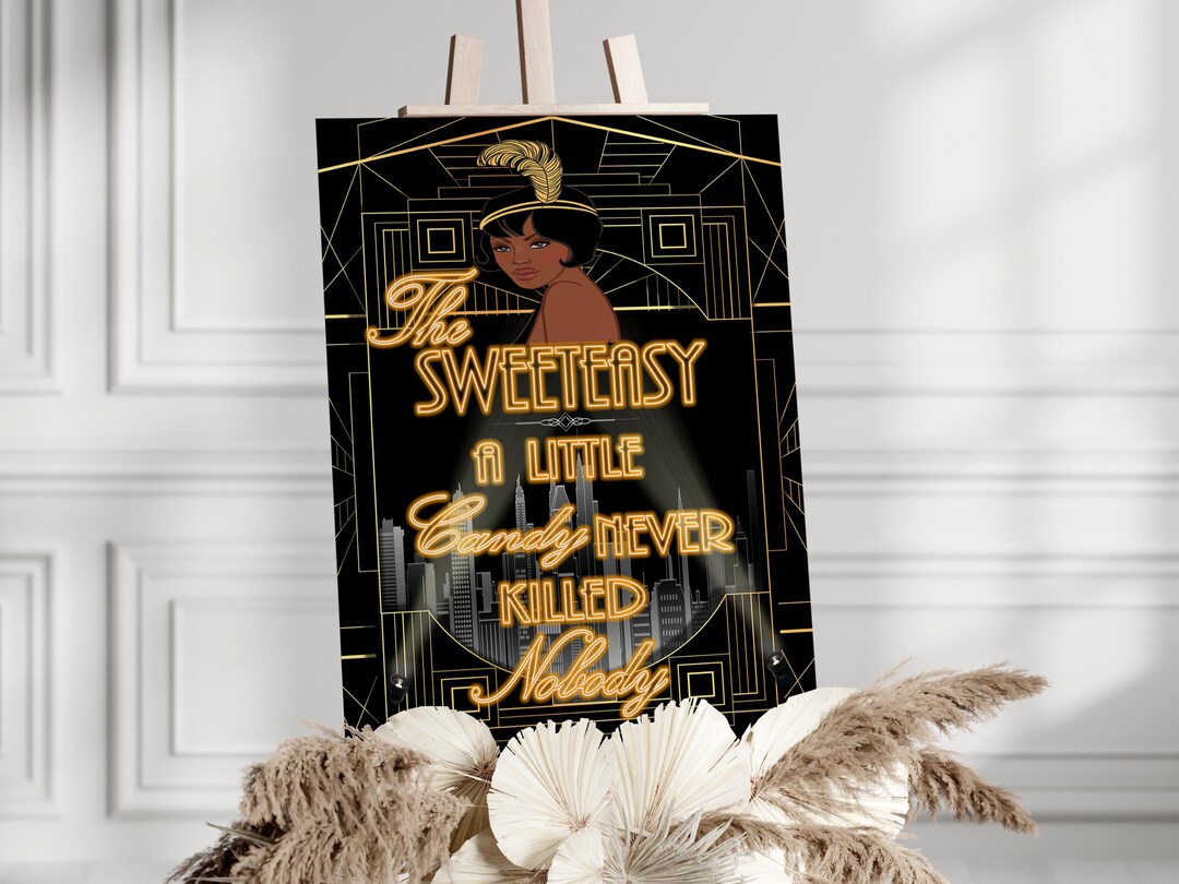 PRINTABLE Sweeteasy Candy Sign, Gatsby Party Decoration, Roaring 20s ...