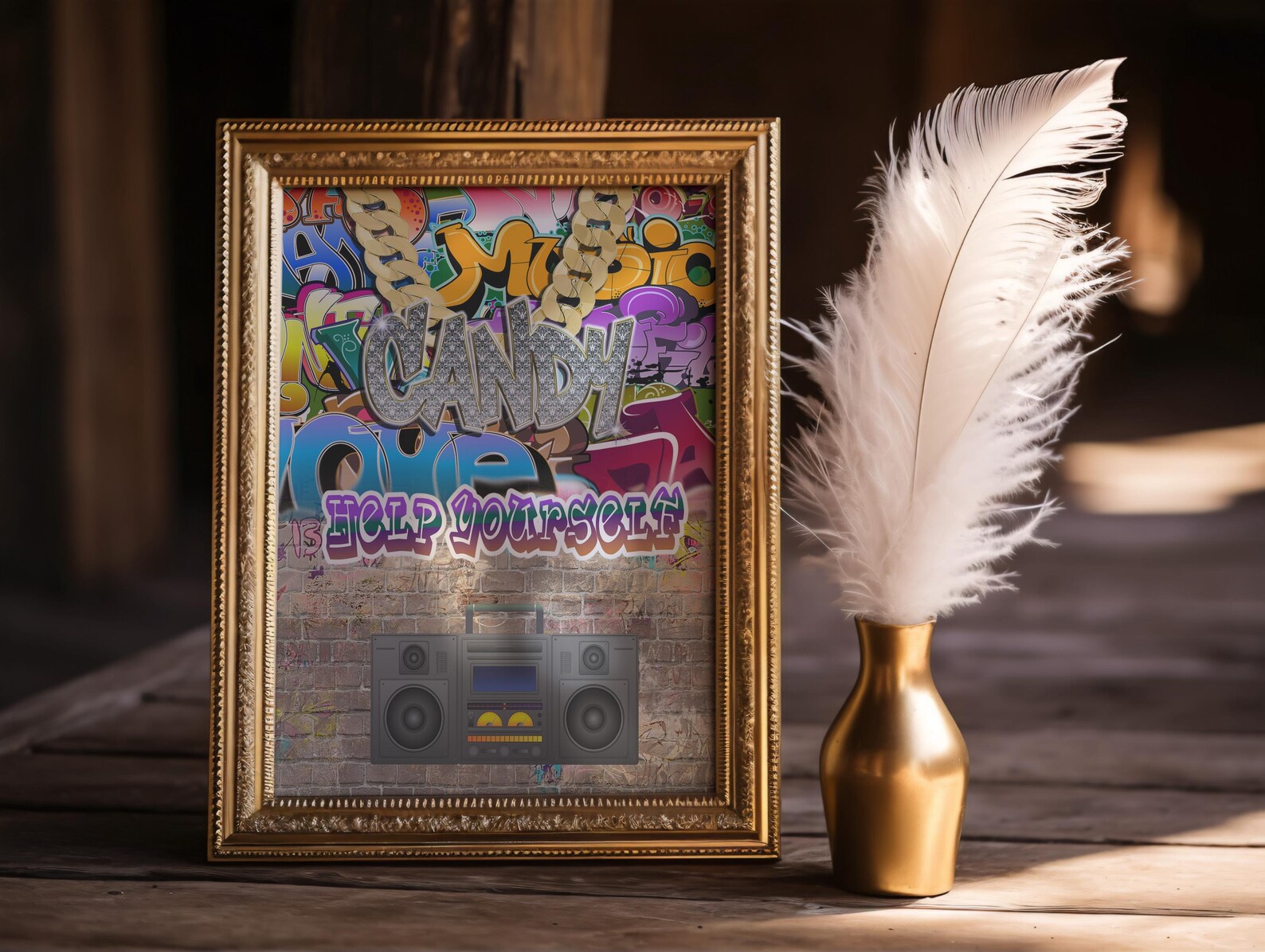 DIGITAL FILE Candy Sign, 5x7 and 8x10, Hip Hop Throwback 80s 90s House ...