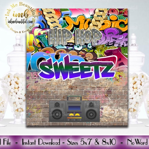 EDITABLE Hip Hop Candy Bar Throwback Birthday Party 90s | Etsy