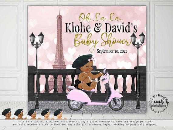 PRINTABLE Paris Theme Backdrop, Parisian Themed Backdrop, Baby Shower ...