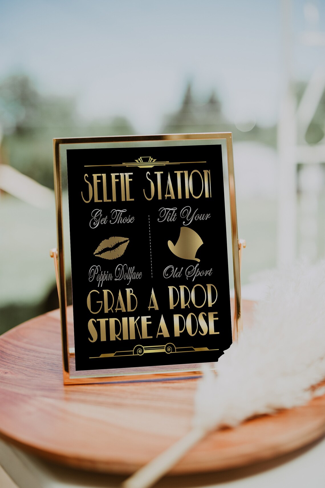 DIGITAL FILE Selfie Station Photobooth Sign Gatsby Party Decoration ...