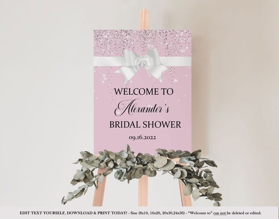 EDITABLE Paris Pink Welcome Sign | Birthday Party| Babyshower | Bridal ...