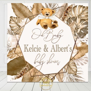 PRINTABLE Teddy Bear Baby Shower Backdrop Banner | Teddy Bear Theme ...