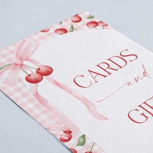 Berry Sweet Cards and Gifts Sign Cherry on Top Baby Shower Sign Berry ...