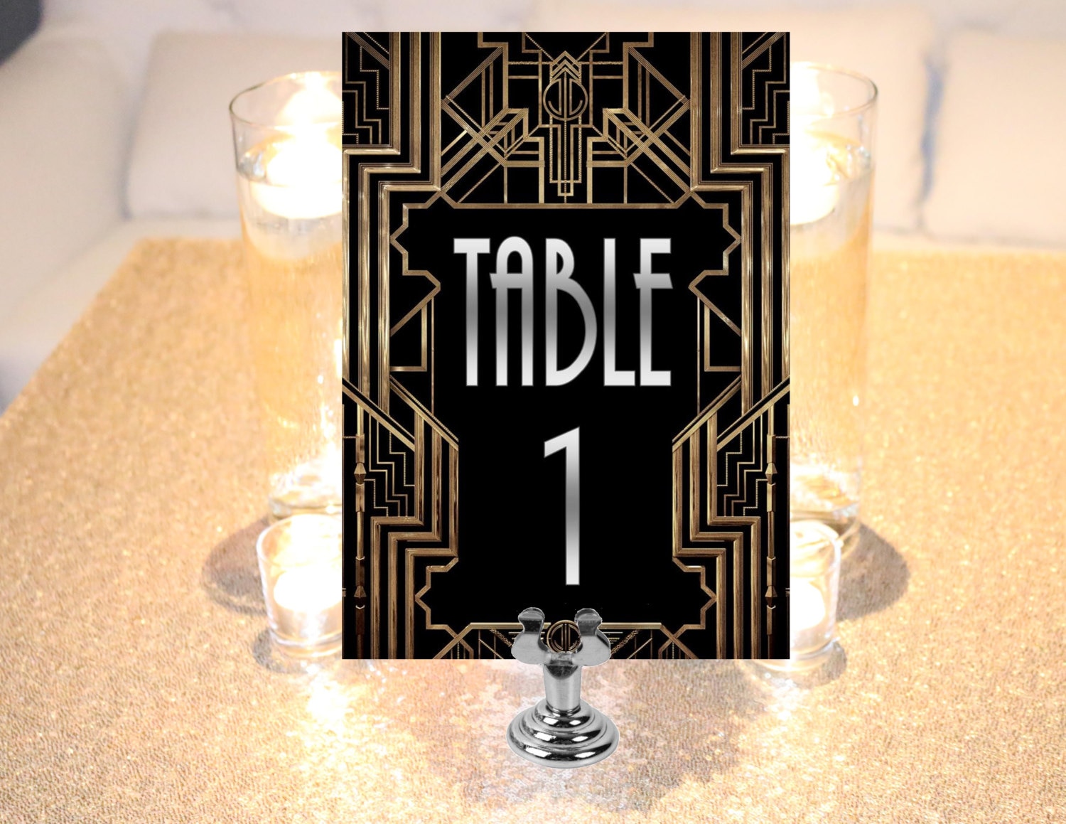 1-50 Printable Table Numbers Gold Black and Silver. Table - Etsy