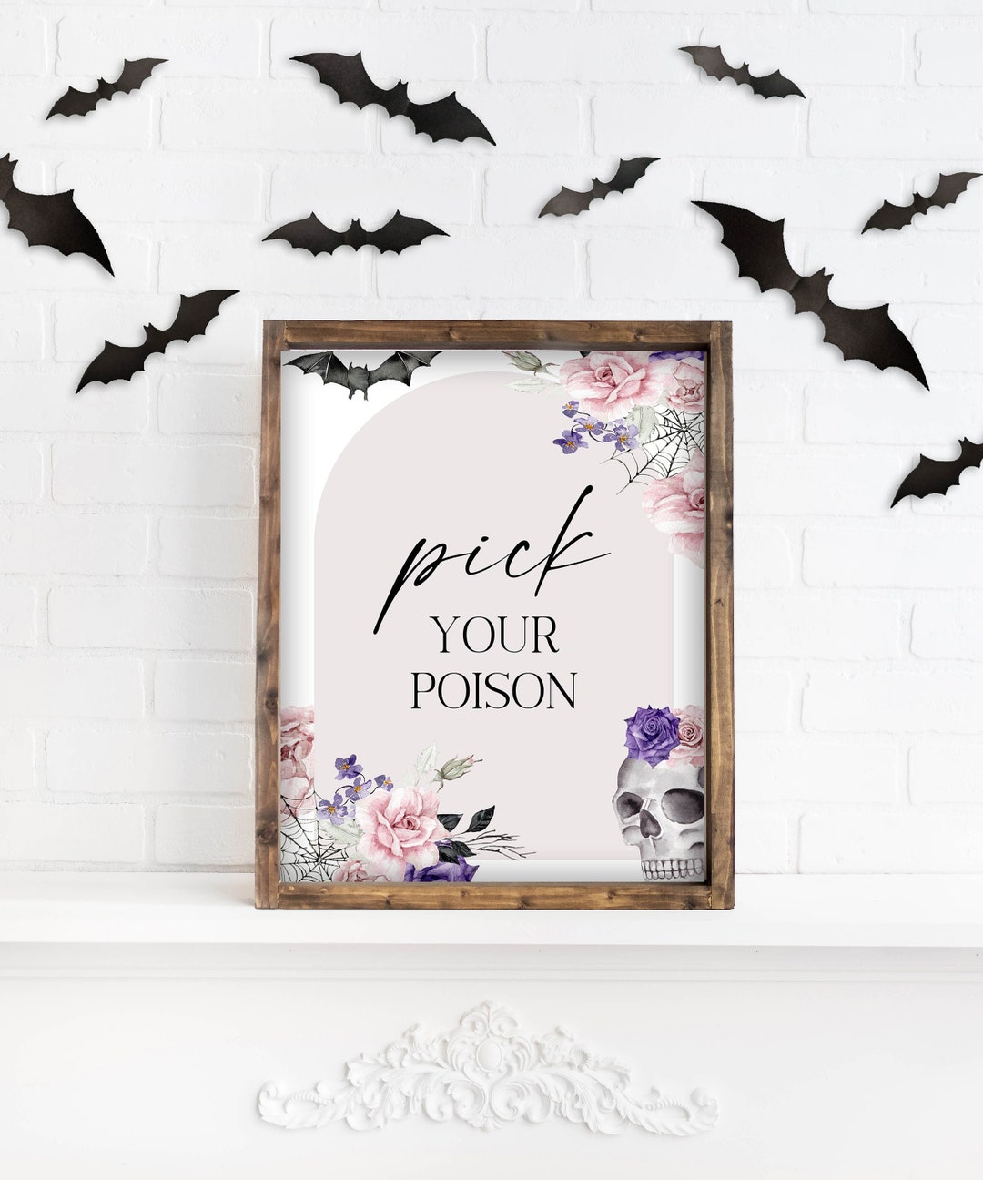 PRINTABLE Halloween Pick Your Poison Sign for Baby Shower or Gothic ...