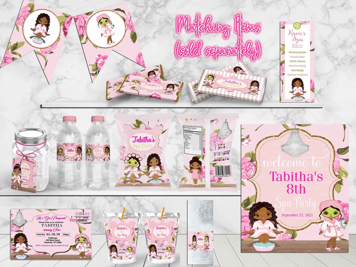 EDITABLE Spa Welcome Sign Birthday Party Sign Spa Theme - Etsy