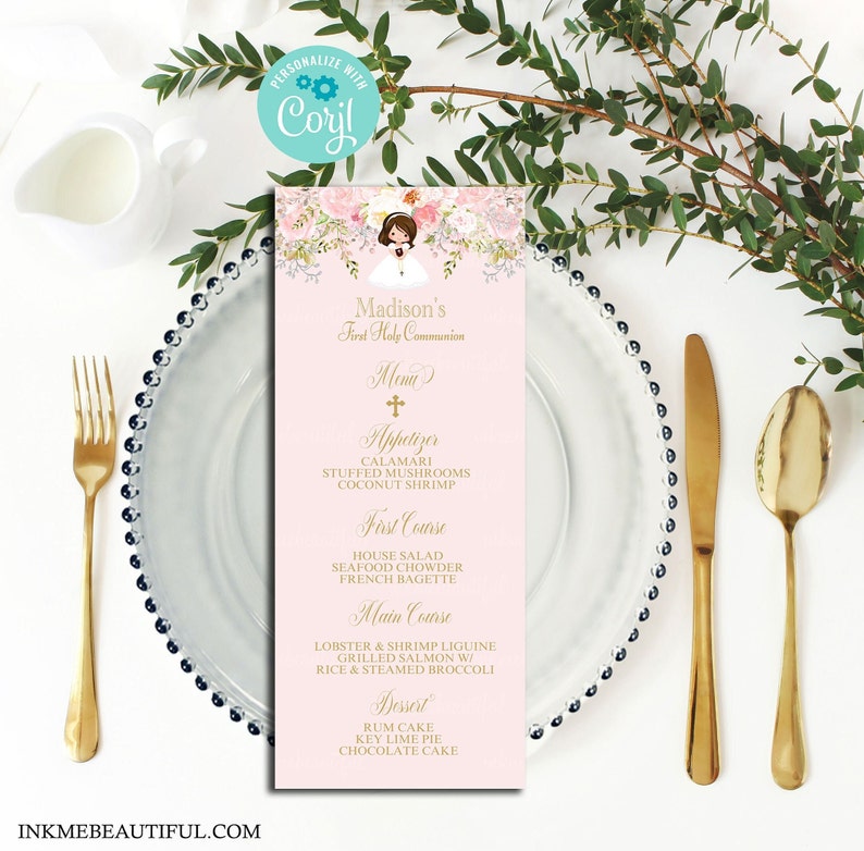 EDITABLE First Holy Communion Menu Chips Favor - Etsy