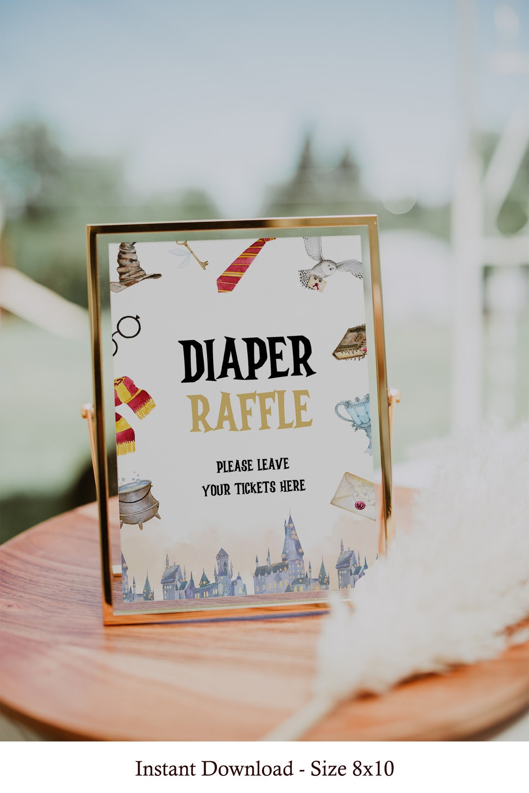 PRINTABLE Wizard Diaper Raffle Table Sign Wizard Birthday Sign Wizard ...