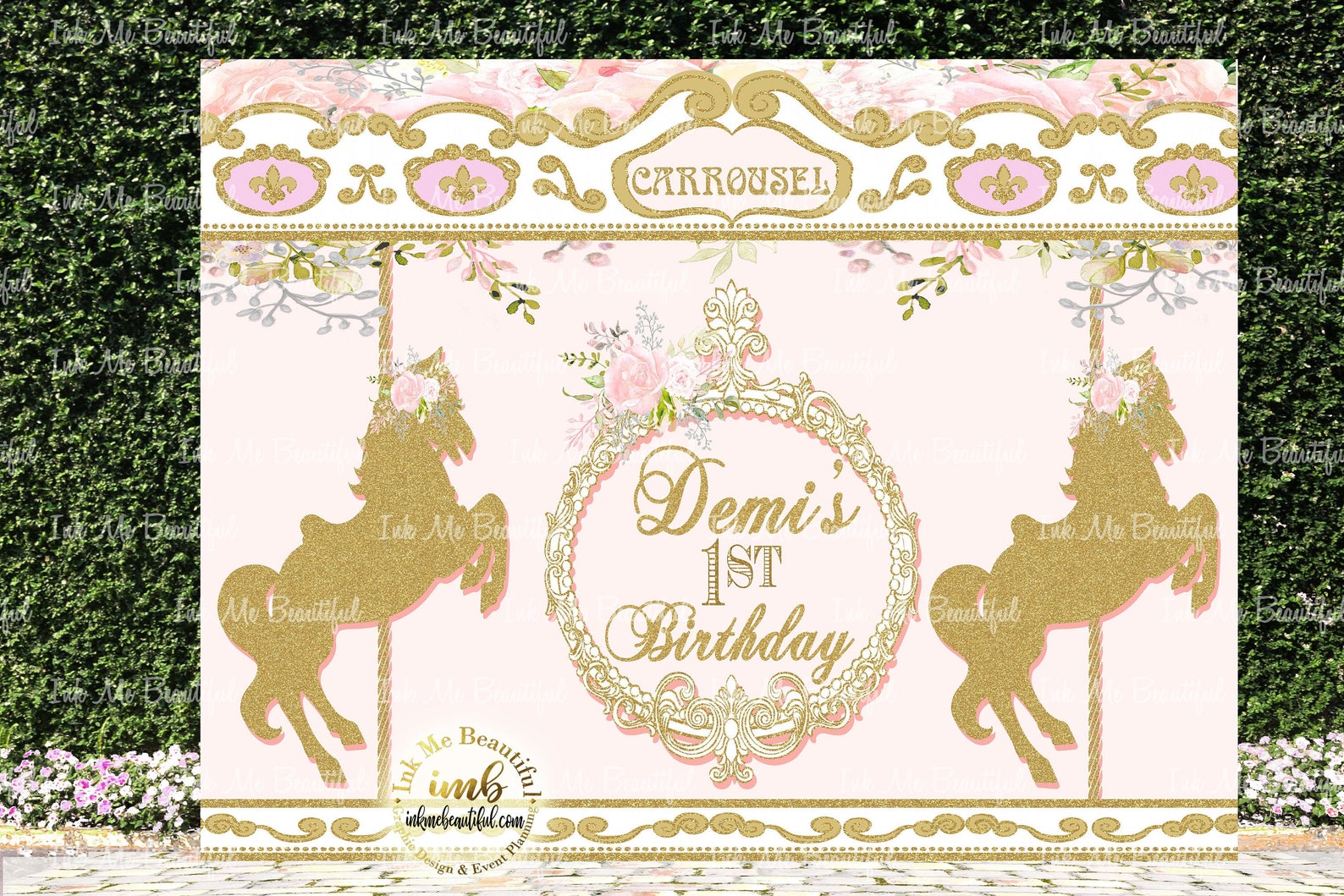 PRINTABLE Pink Carousel Theme Horse Carousel Baby Shower - Etsy