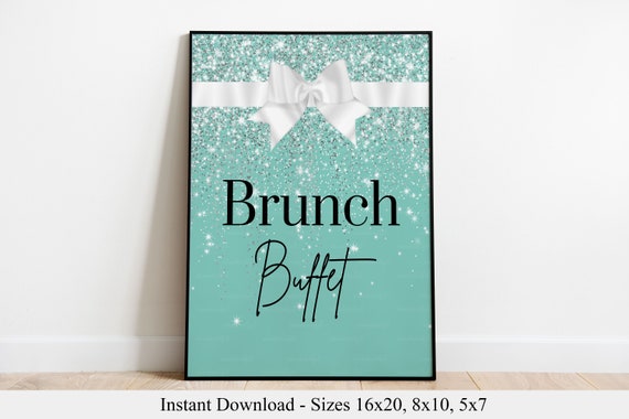 DIGITAL FILE Brunch Buffet Sign Paris Blue Theme Bridal - Etsy