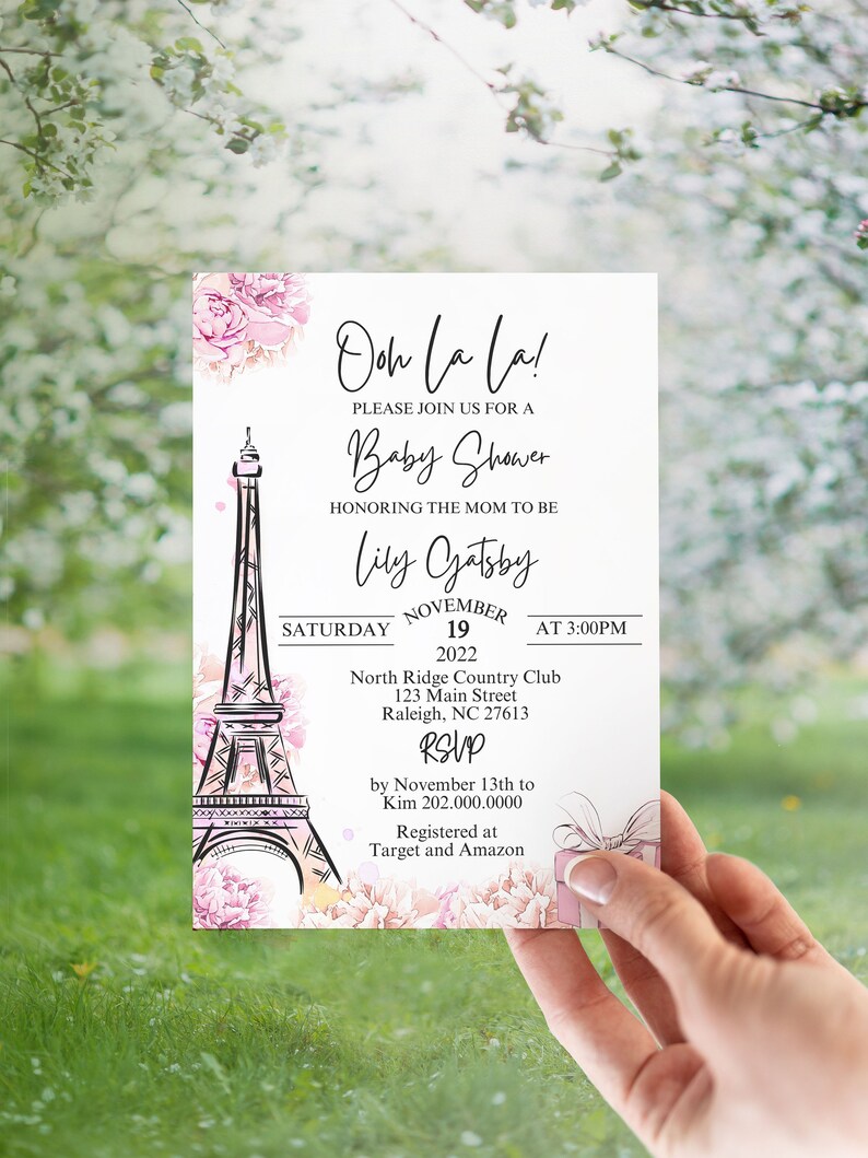EDITABLE Paris Theme Invitation Baby 1st Birthday Baby - Etsy