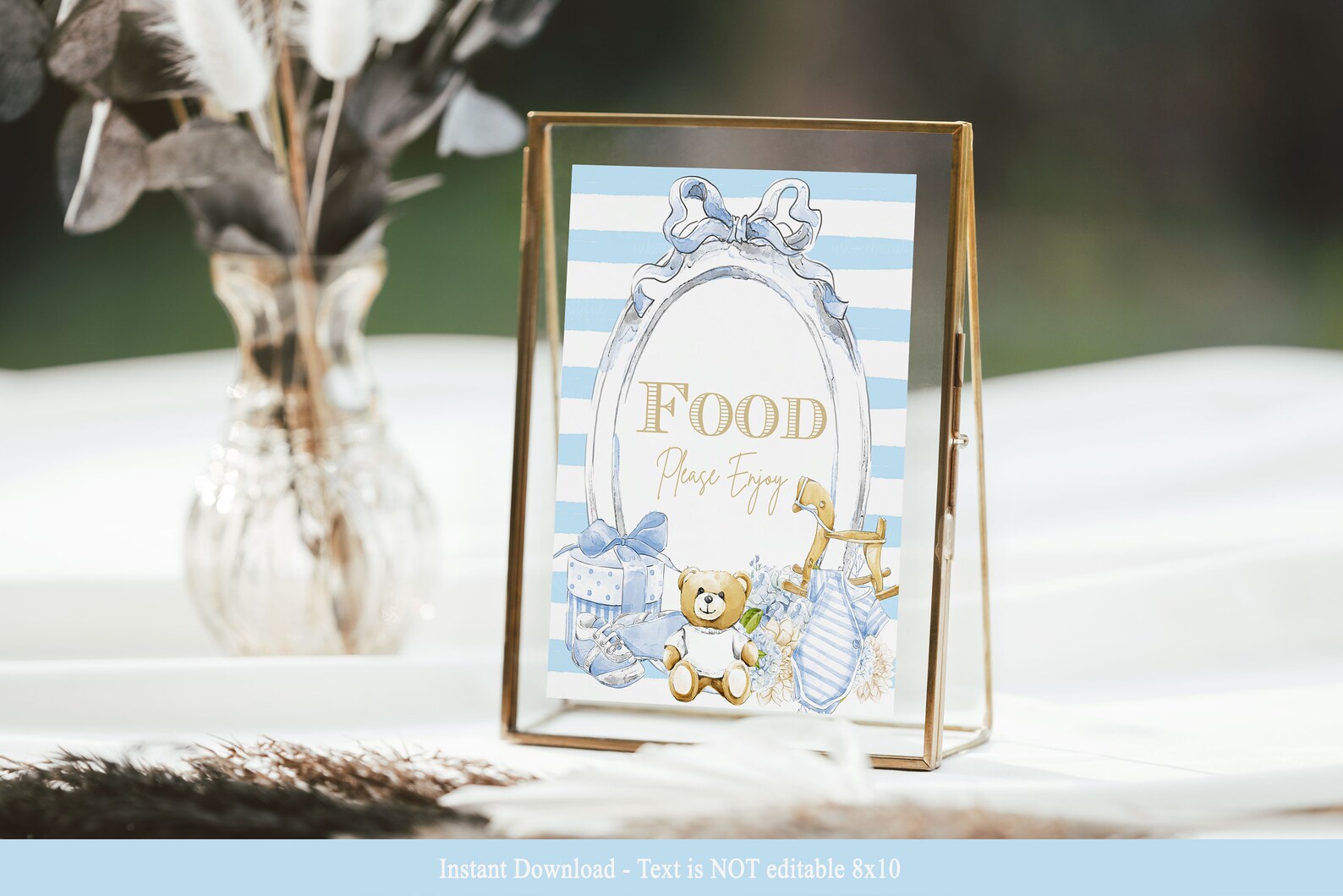 PRINTABLE Food Sign Vintage Baby Shower Baby Blue Shades - Etsy