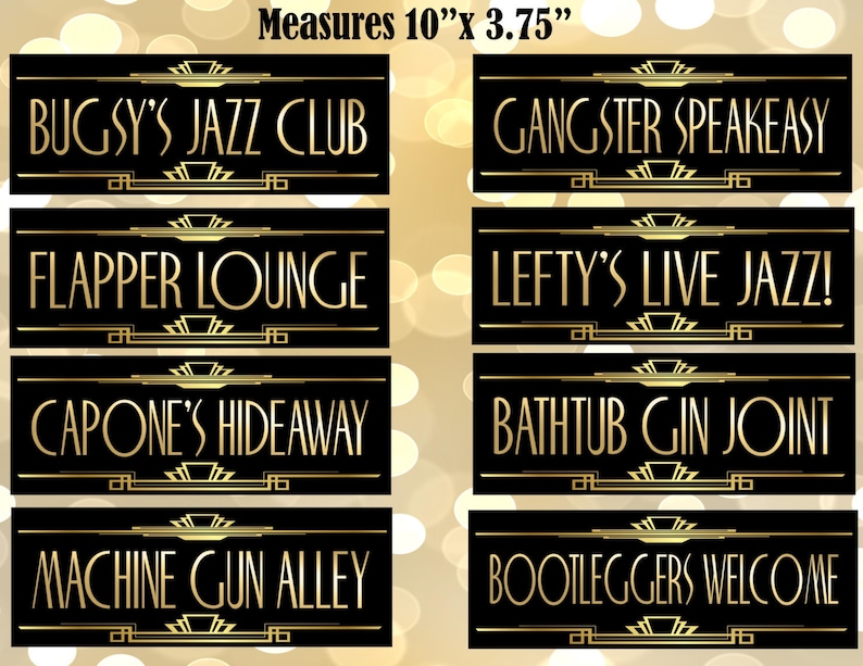 PRINTABLE Gangster Street Sign,gatsby Party Decoration, Roaring 20s Art ...