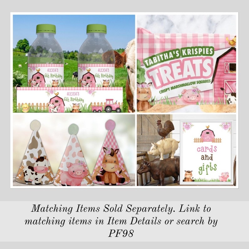 PRINTABLE Adopt a Farm Animal Sign Pink Farm Girl Sign Cow - Etsy