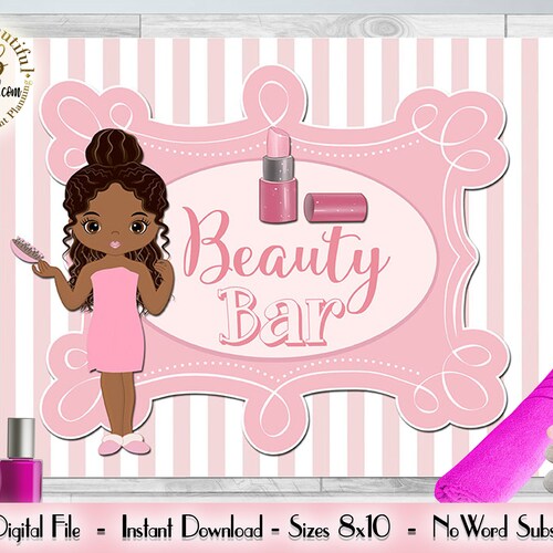 PRINTABLE Spa Sign Beauty Bar Sign 8x10 Pamper Party | Etsy