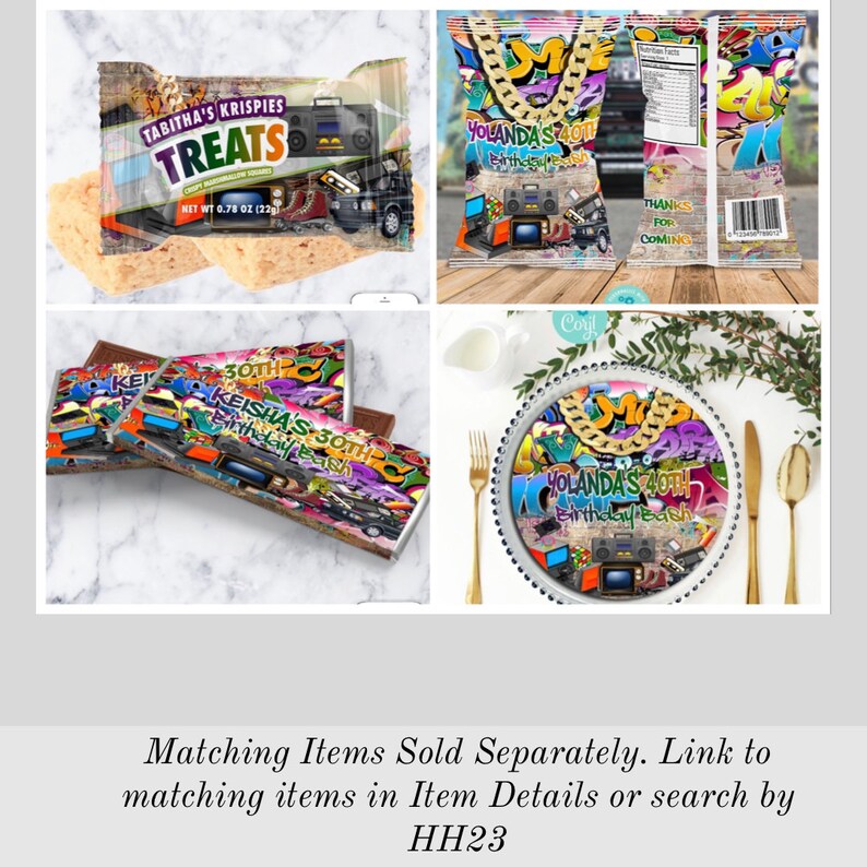 EDITABLE Hip Hop Chip Bag Throwback Birthday Party 90s - Etsy