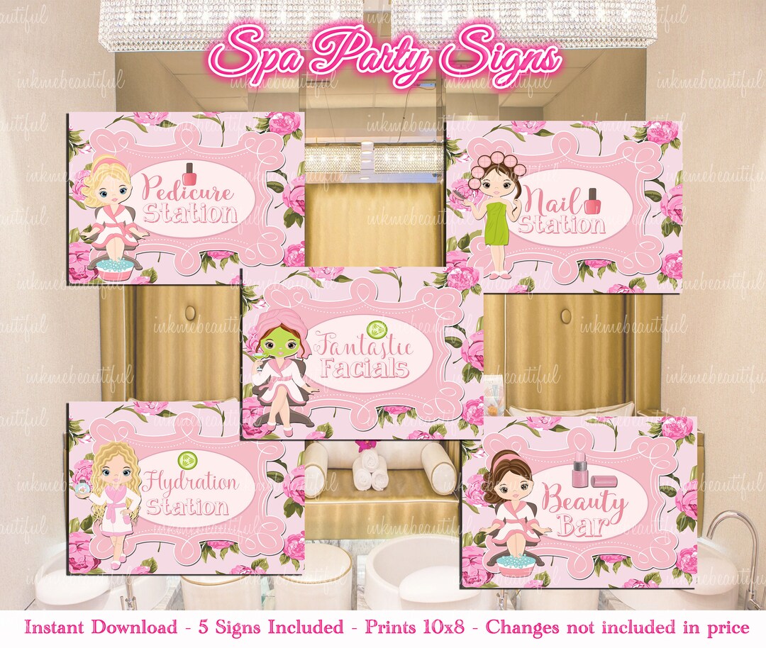 PRINTABLE Spa Sign, Beauty Bar Sign 8x10, Pamper Party Birthday Party ...