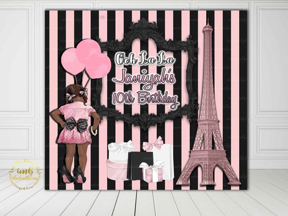 PRINTABLE Paris Theme Backdrop Birthday Party, Parisian Themed Backdrop ...