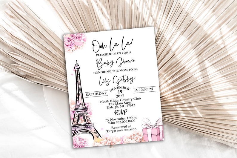 EDITABLE Paris Theme Invitation Baby 1st Birthday Baby - Etsy