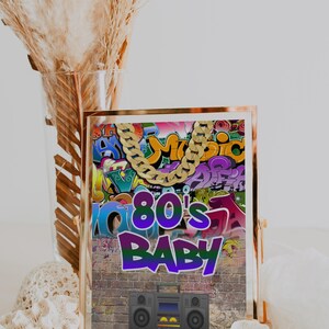 DIGITAL FILE 80s Baby Sign, Sweets Candy Sign, 5x7 and 8x10, Hip Hop ...