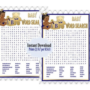 PRINTABLE Royal Baby Shower Game, Royal Baby Word Search RB-005 - Etsy