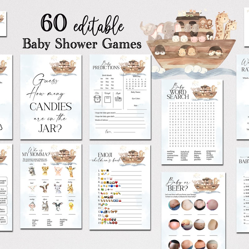 Noah Ark Shower Games - Etsy