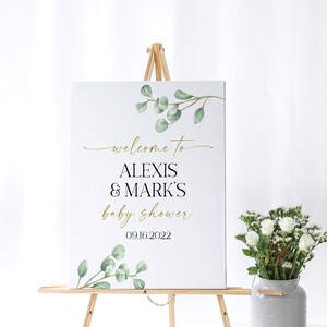 EDITABLE Eucalyptus Welcome Sign Table Sign Baby Shower Game Greenery ...