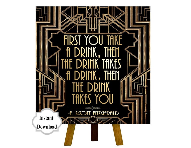 Roaring Twenties Party Decoration. F. Scott Fitzgerald Quote Print ...