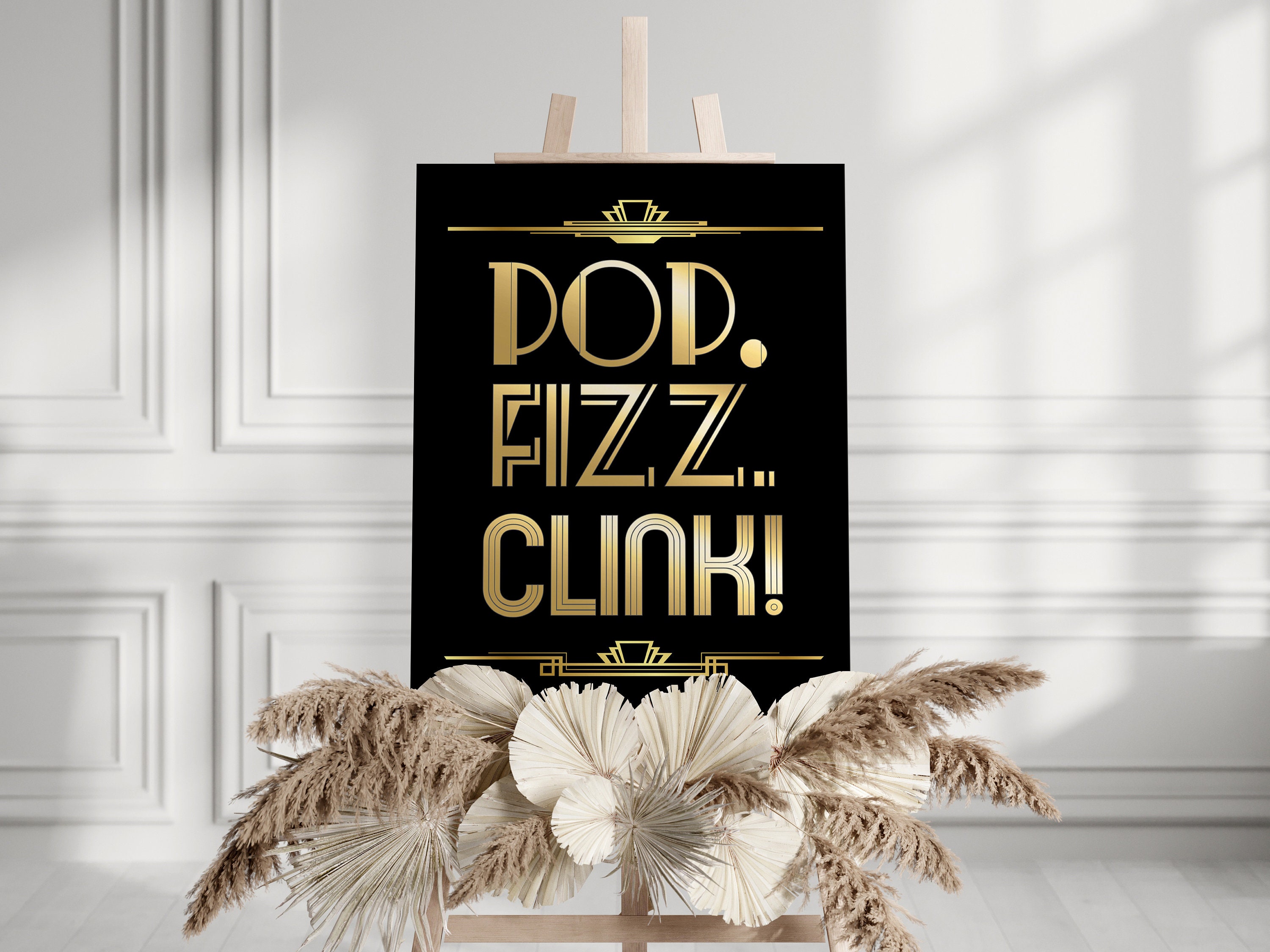 PRINTABLE Pop Fizz Clink Sign Gatsby Party Decoration Roaring 20s Art ...
