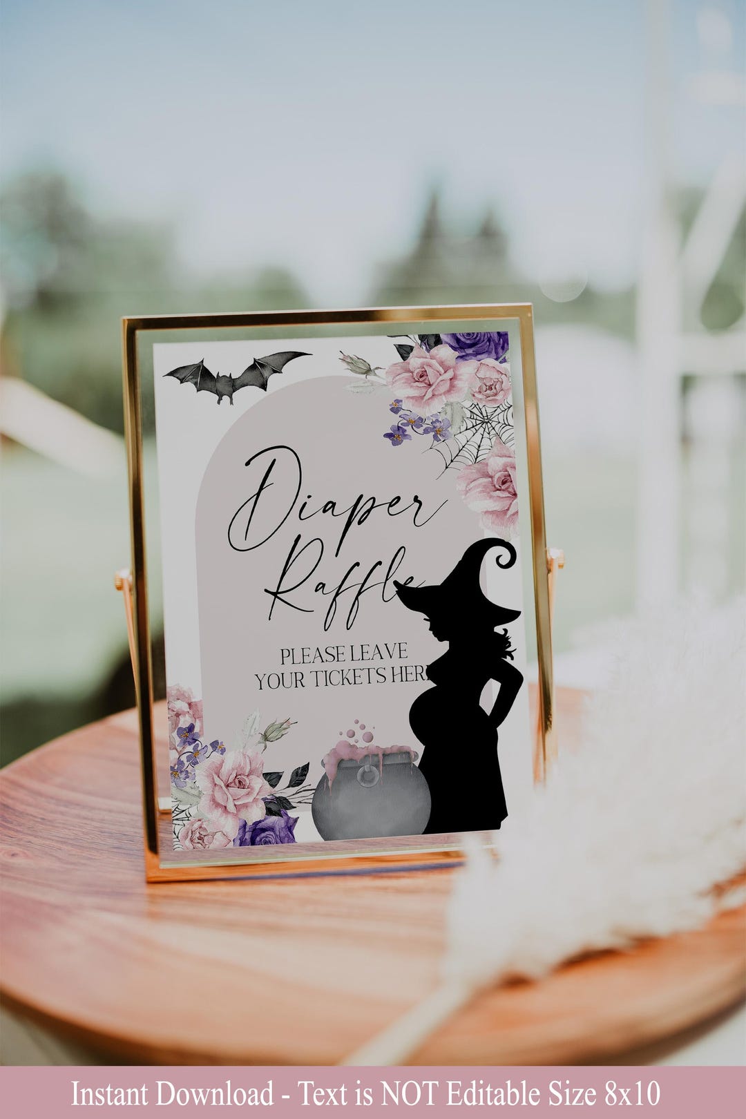 EDITABLE Halloween Diaper Raffle Sign Baby is Brewing Halloween Baby ...