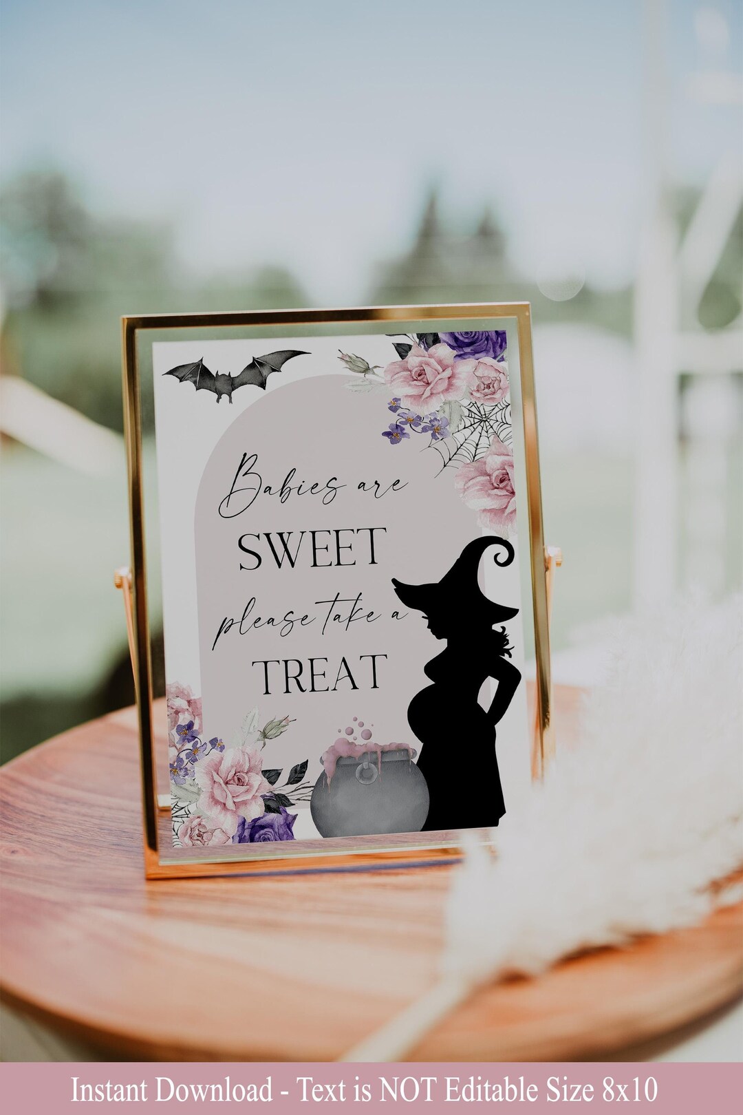 EDITABLE Babies Are Sweet Sign A Baby is Brewing Halloween Baby Shower ...