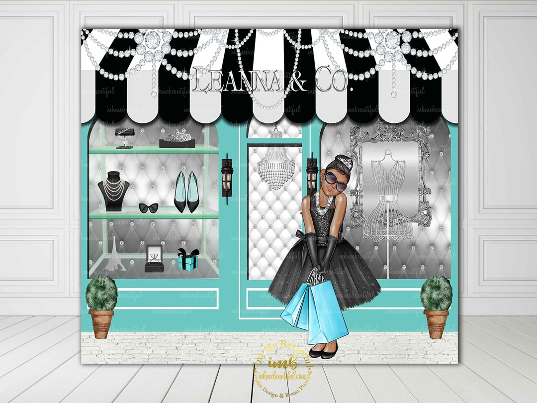 DIGITAL FILE Paris Blue Store Backdrop, Birthday Party, Store Backdrop ...