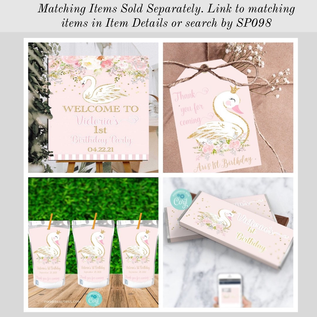 EDITABLE Swan Thank You Tag | Favor Tag| Dove Baby Shower |swan ...