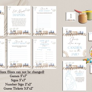 EDITABLE Train Baby Shower Games Bundle 60 Games Pack All Aboard ...