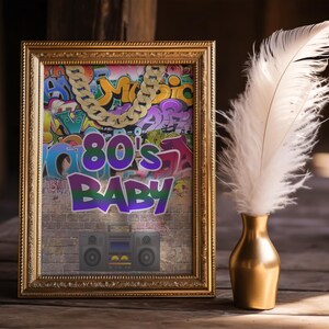 DIGITAL FILE 80s Baby Sign, Sweets Candy Sign, 5x7 and 8x10, Hip Hop ...