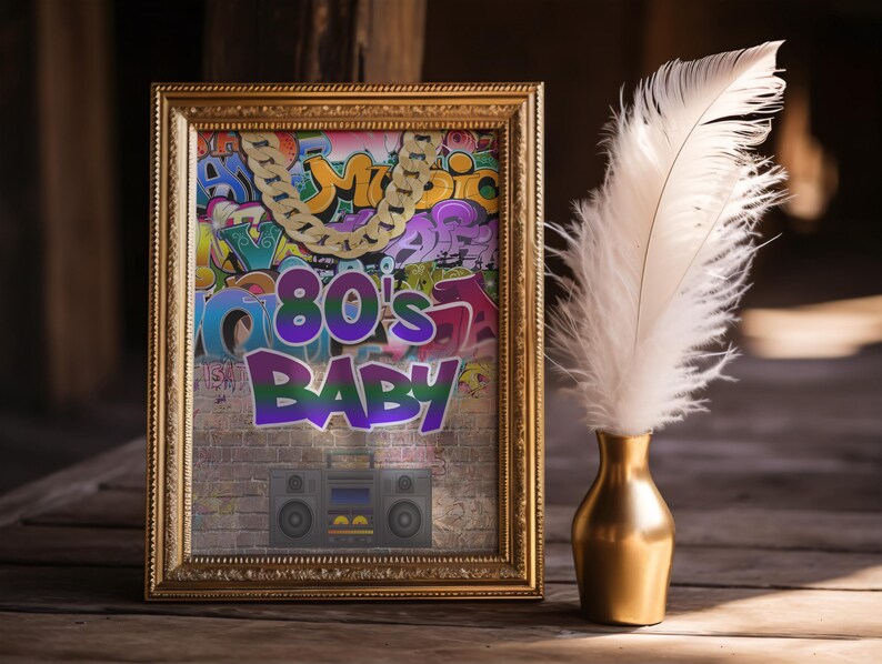 DIGITAL FILE 80s Baby Sign, Sweets Candy Sign, 5x7 and 8x10, Hip Hop ...