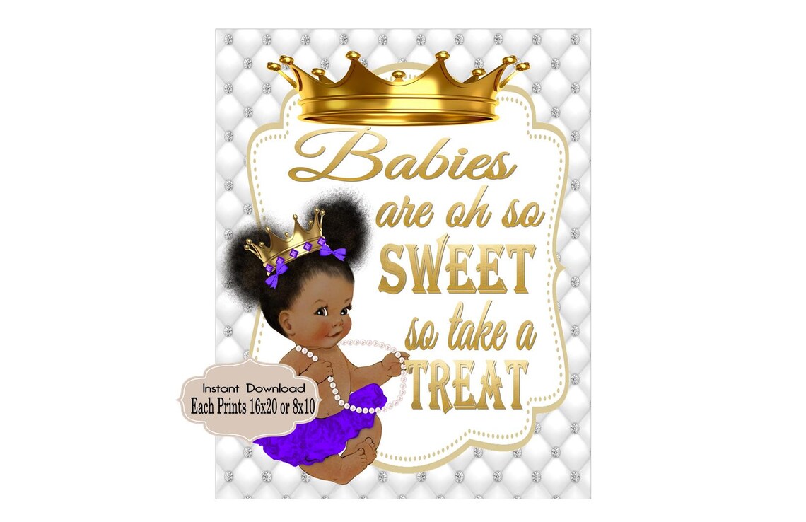 DIGITAL FILE Royal Purple and Gold Baby Candy Table Princess - Etsy