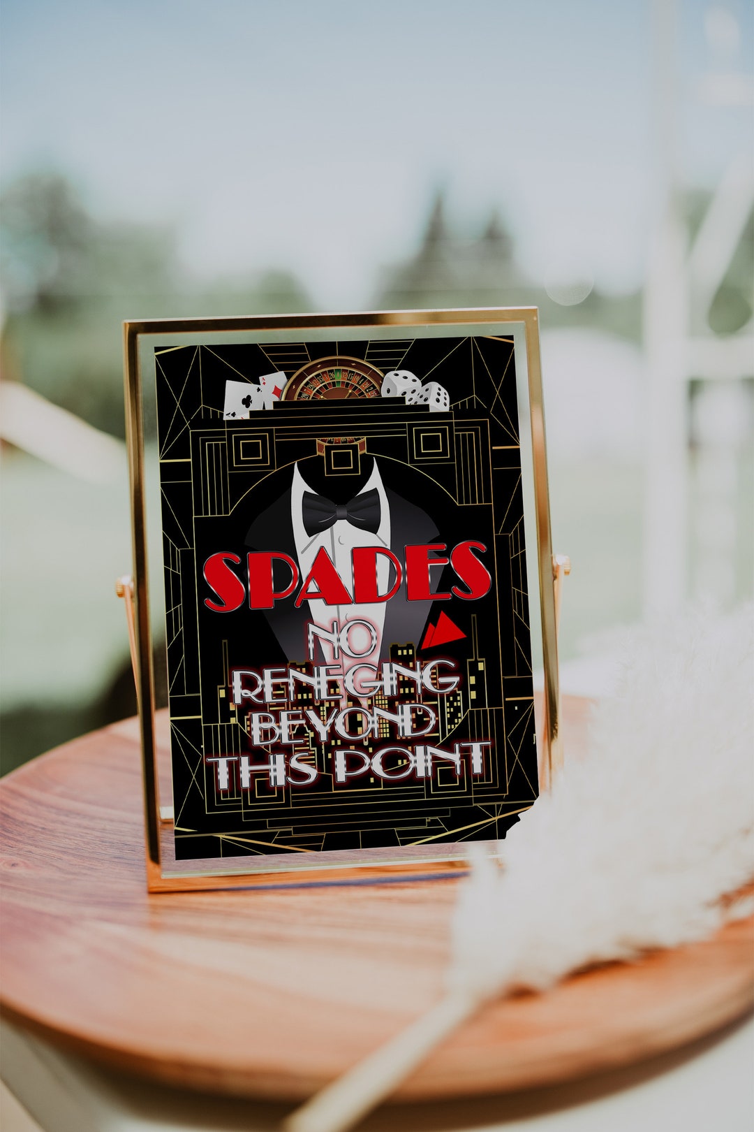 PRINTABLE Spades Game Sign Casion Themed Party Decor Las Vegas Party ...