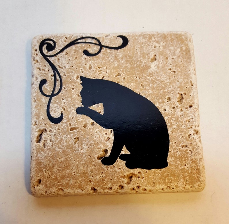 Cat coasters gift for cat lover gifts for the home drink | Etsy