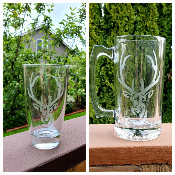 Etched Deer Mug Wildlife Gift Beer Gift Gifts for Men - Etsy