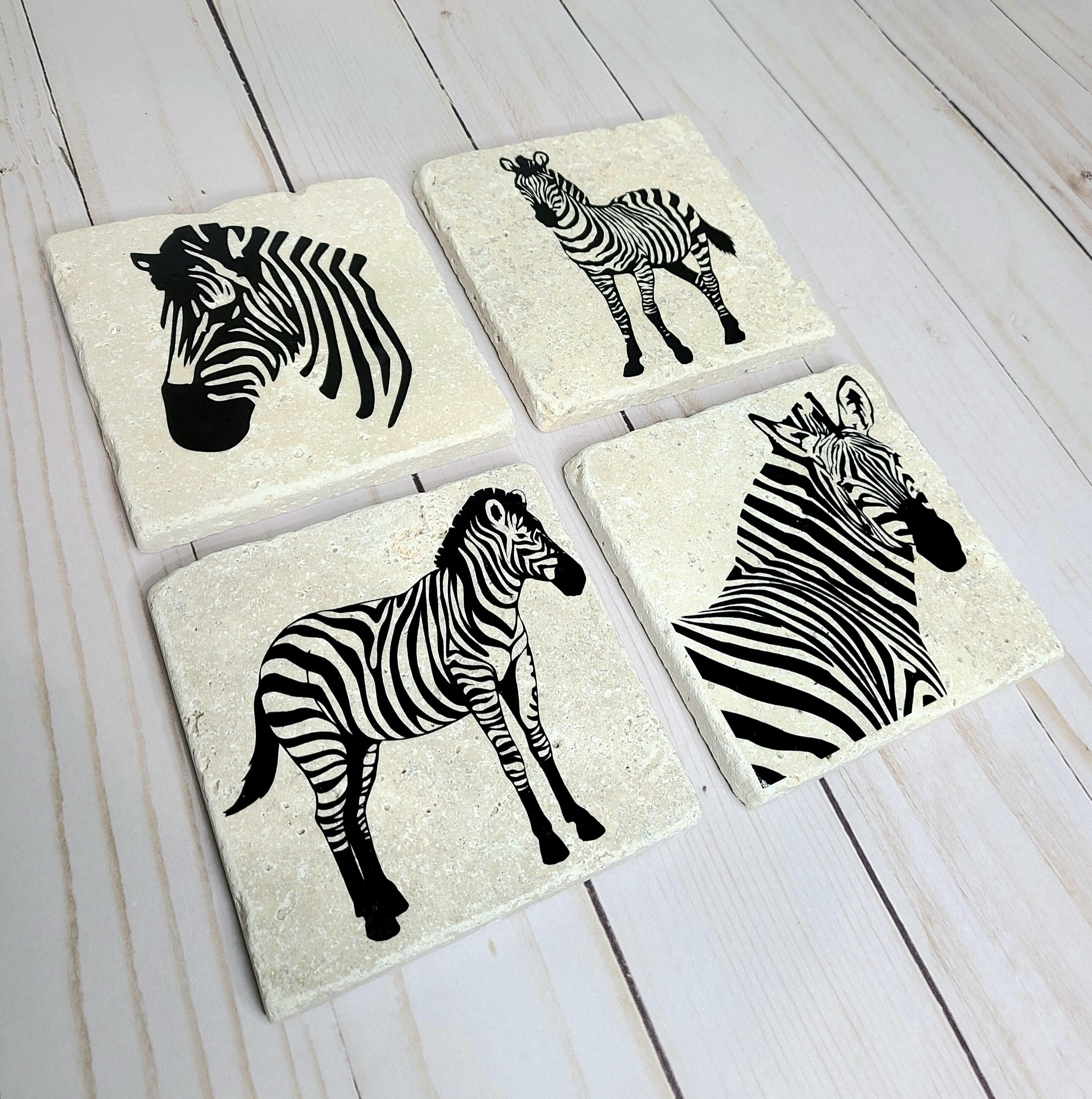 Zebra Coasters Set of 4 Drink Coasters Zebra Gifts Wildlife - Etsy