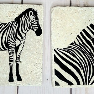 Zebra Coasters Set of 4, Drink Coasters, Zebra Gifts, Wildlife Coasters ...